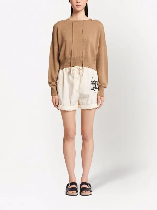 Prada Tie-fastening Off-shoulder Jumper