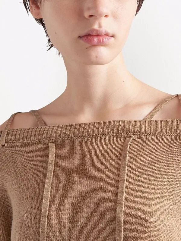 Prada Tie-fastening Off-shoulder Jumper