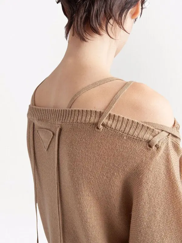 Prada Tie-fastening Off-shoulder Jumper
