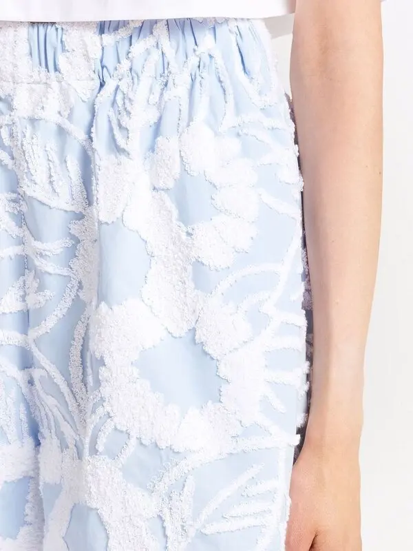 Prada Floral Embroidered Shorts - Blue