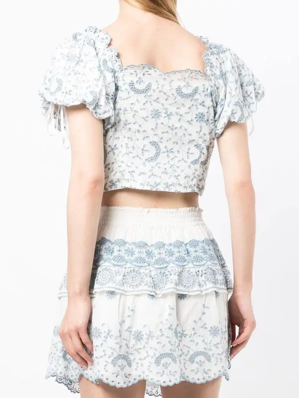 LoveShackFancy Melina Broderie-anglaise Crop Top