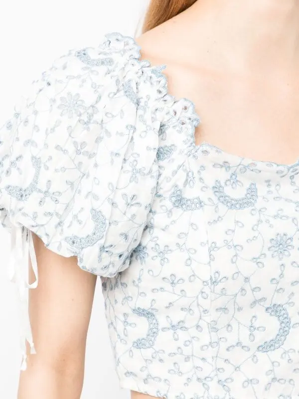 LoveShackFancy Melina Broderie-anglaise Crop Top