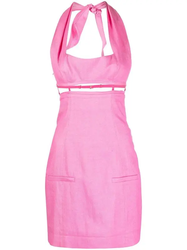 Jacquemus Halterneck Mini Dress - Pink