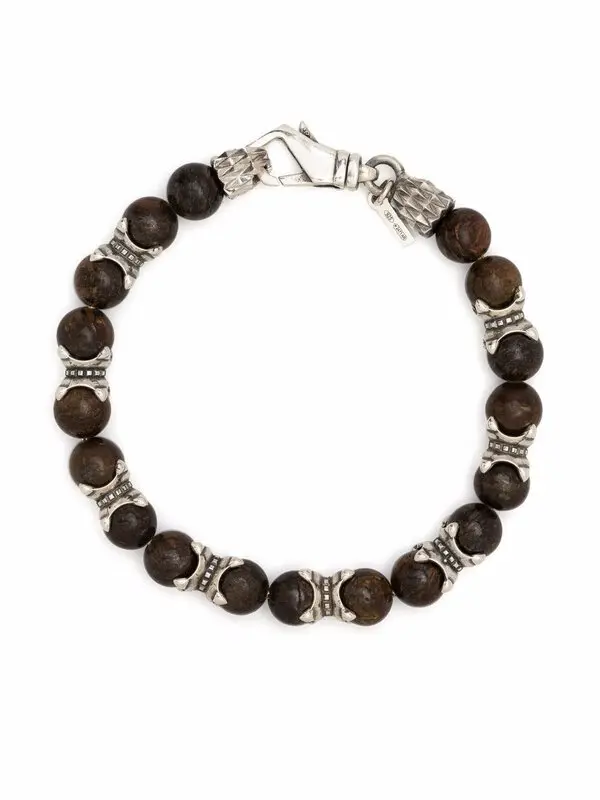 Emanuele Bicocchi Tiger Eye Beaded Bracelet - Brown