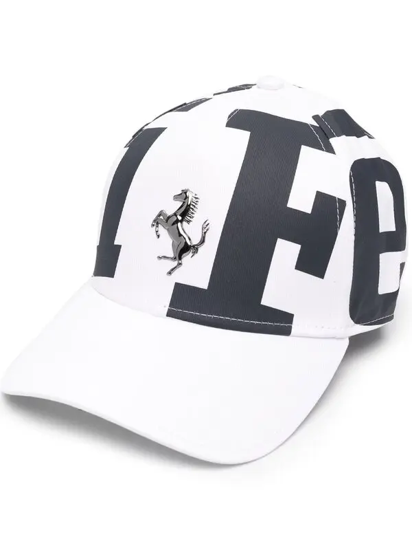 FERRARI Logo Print Baseball Cap