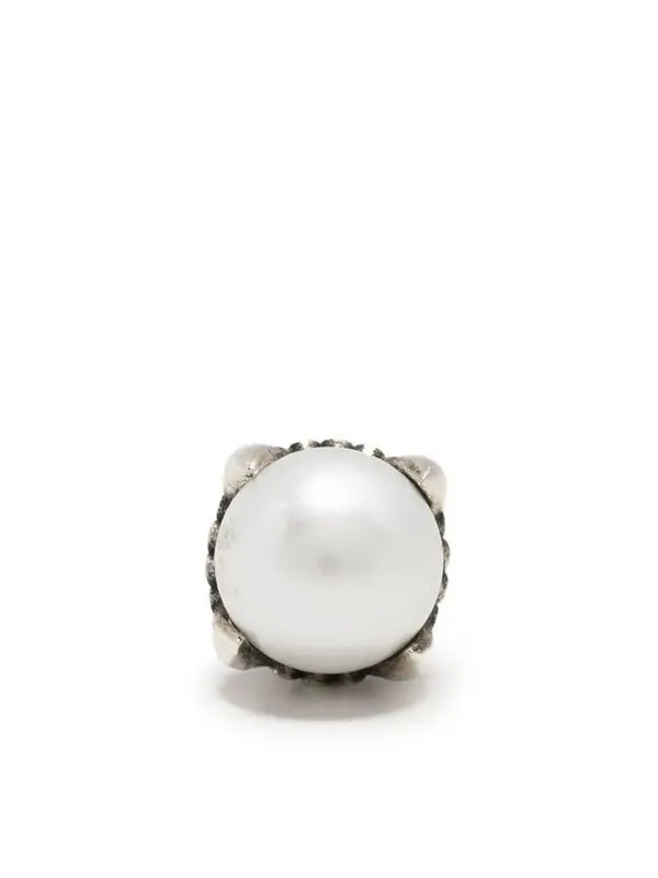 Emanuele Bicocchi Pearl Stud Earring - Silver