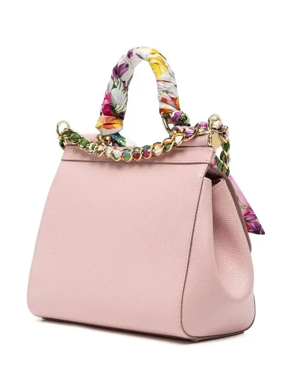 Dolce & Gabbana Sicily Scarf-detail Top-handle Bag