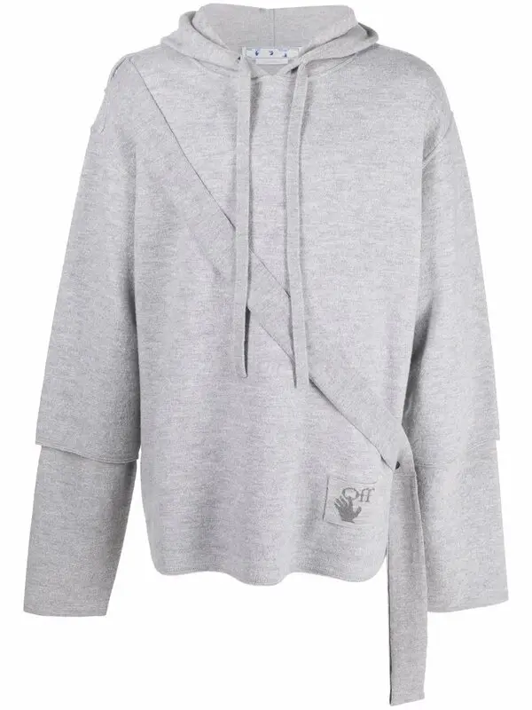 Off-White Logo-patch Hoodie - Grey