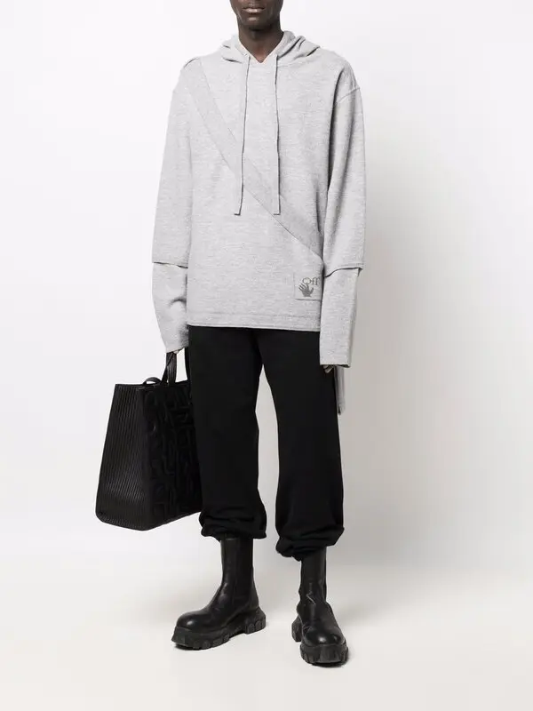 Off-White Logo-patch Hoodie - Grey
