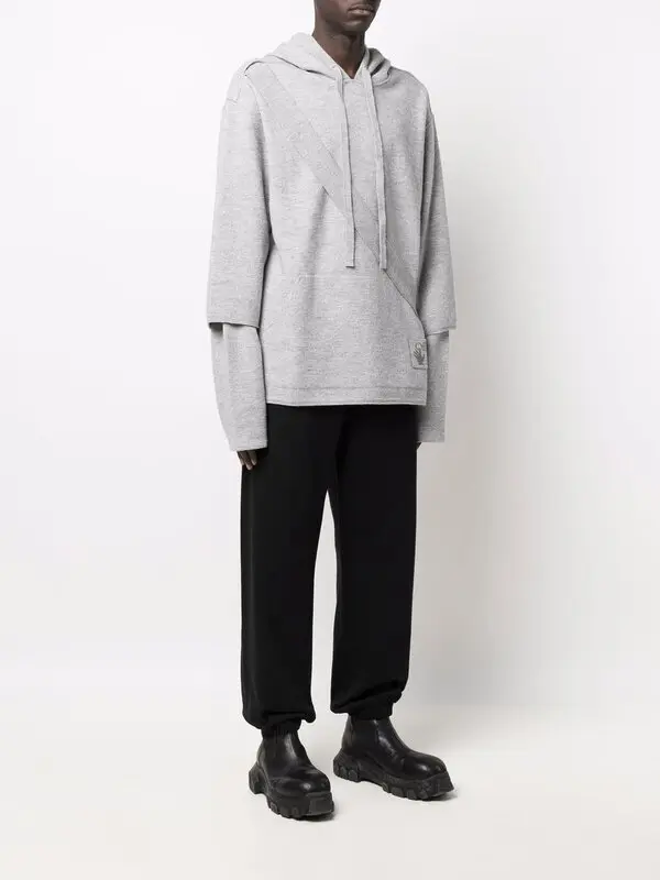 Off-White Logo-patch Hoodie - Grey
