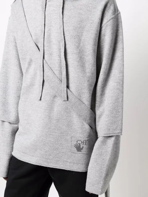 Off-White Logo-patch Hoodie - Grey
