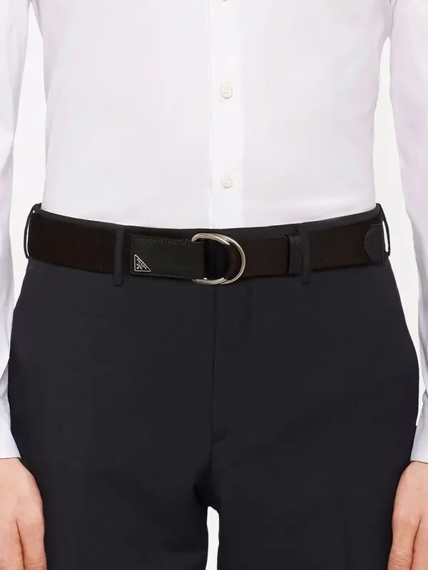 Prada Triangle Logo Woven Belt