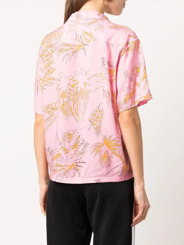 Palm Angels Leaf-print Short-sleeve Shirt