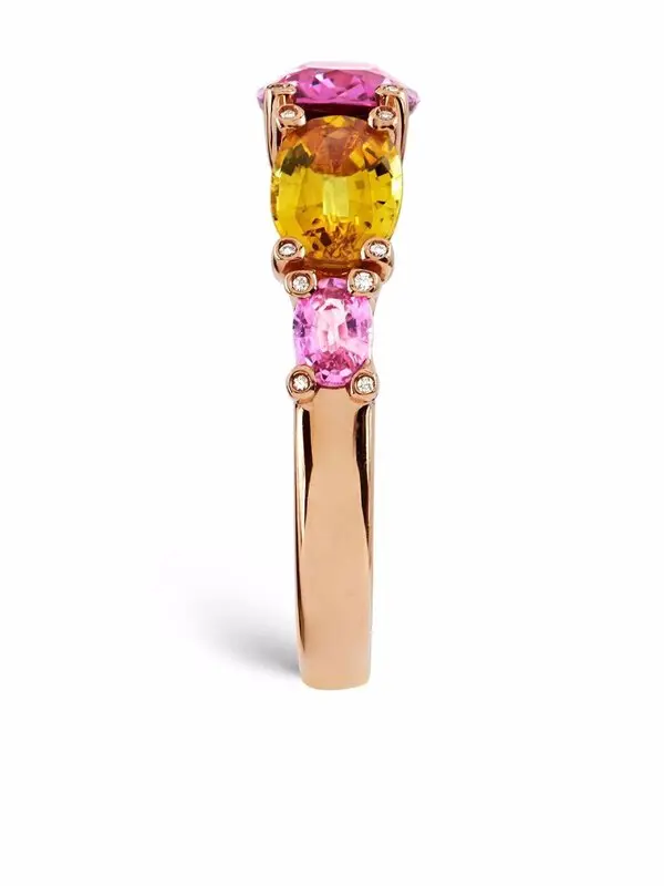 PRAGNELL 18kt Rose Gold Rainbow Sapphire Ring
