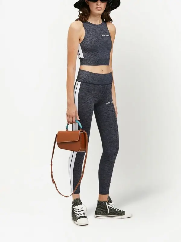 Palm Angels Side-stripe Mélange-effect Leggings