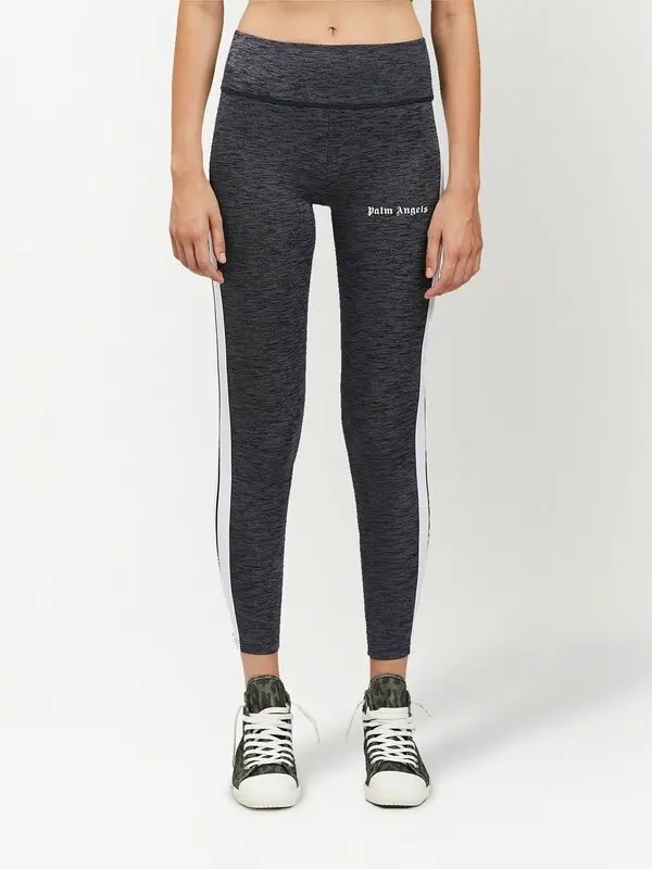 Palm Angels Side-stripe Mélange-effect Leggings