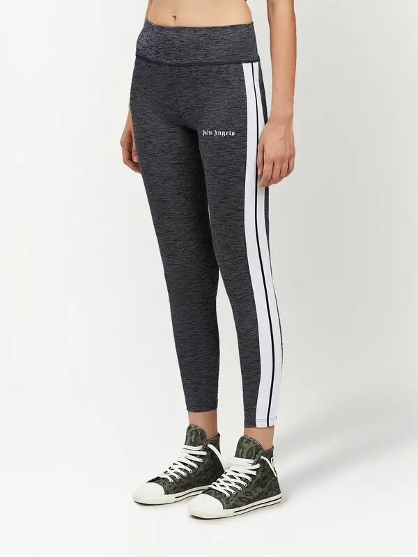 Palm Angels Side-stripe Mélange-effect Leggings