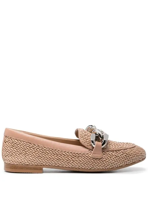Casadei Chain-link Woven Loafers - Neutrals