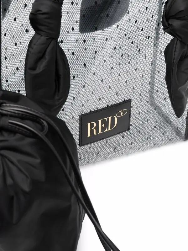 Red Valentino See-U-Through Transparent Tote Bag - Black