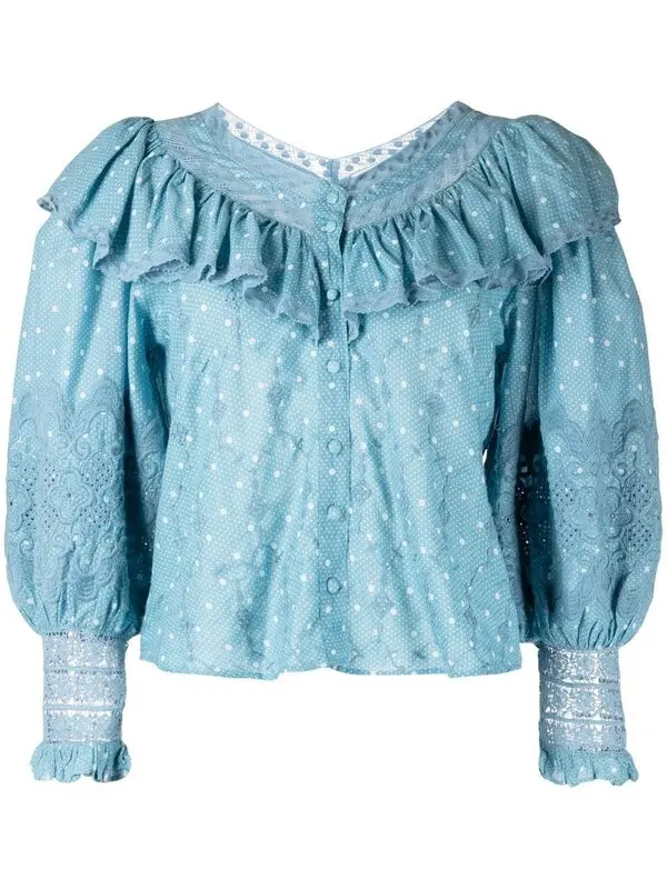 LoveShackFancy Bunnie Broderie-anglaise Blouse
