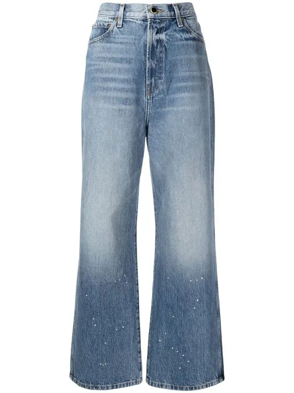 Khaite Paint-splatter Wide-leg Jeans