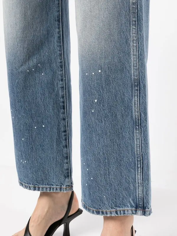 Khaite Paint-splatter Wide-leg Jeans