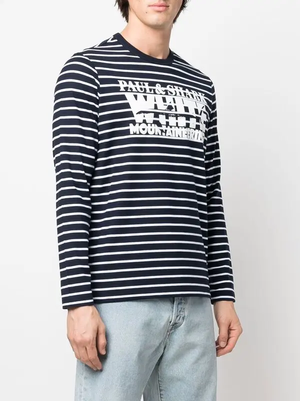 Paul & Shark Logo-print Striped T-shirt - Blue