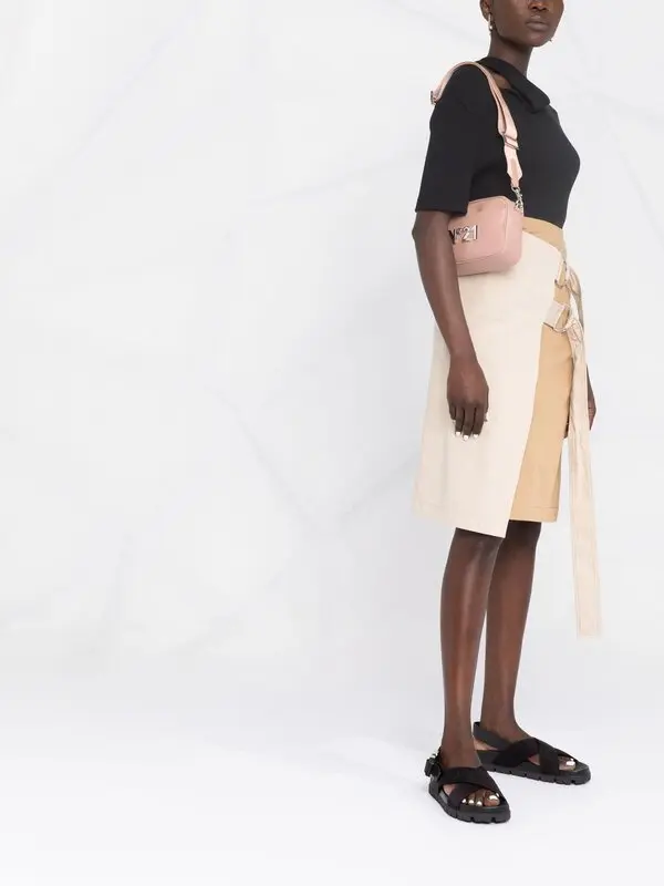 N°21 Logo-plaque Leather Crossbody Bag - Pink