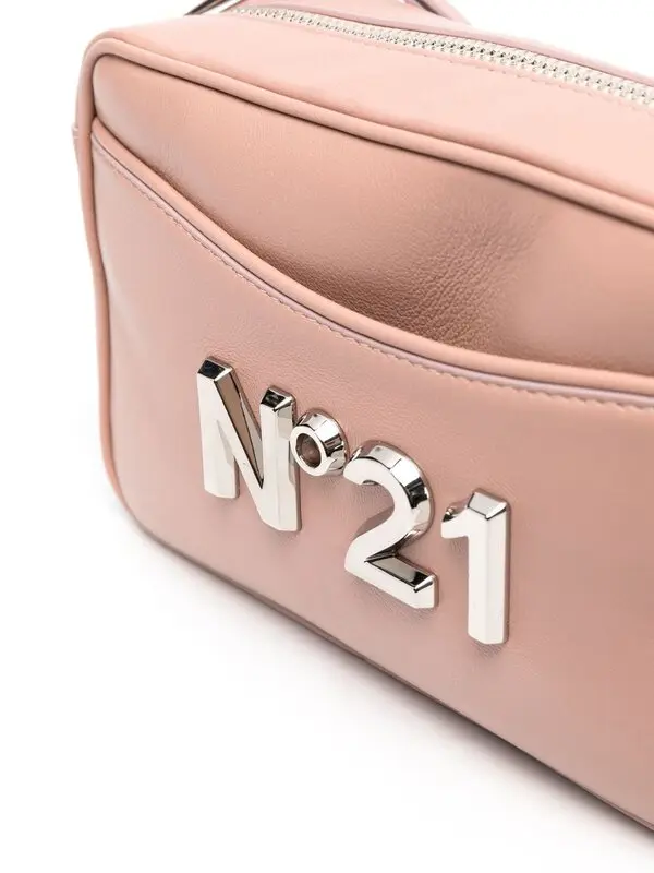 N°21 Logo-plaque Leather Crossbody Bag - Pink