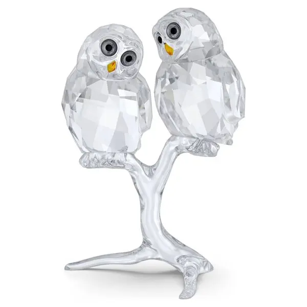 SWAROVSKI Feathered Beauties Owl Couple - White