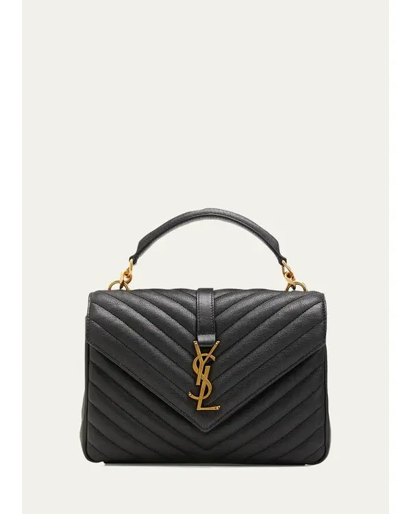 Saint Laurent College Medium Flap Shoulder Bag - Black