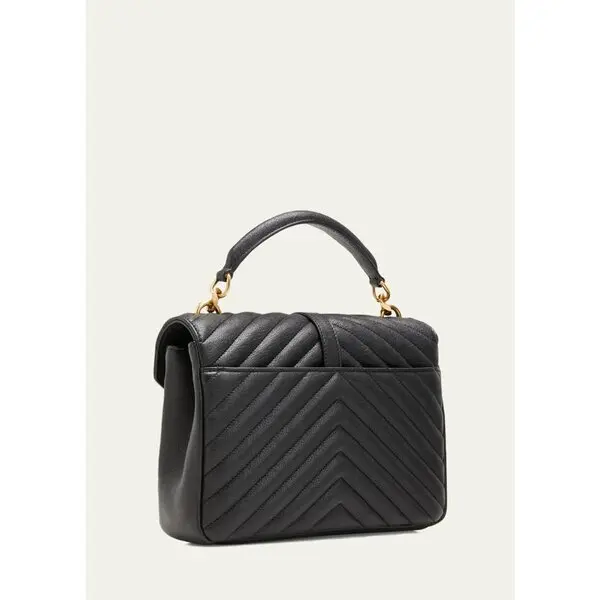 Saint Laurent College Medium Flap Shoulder Bag - Black
