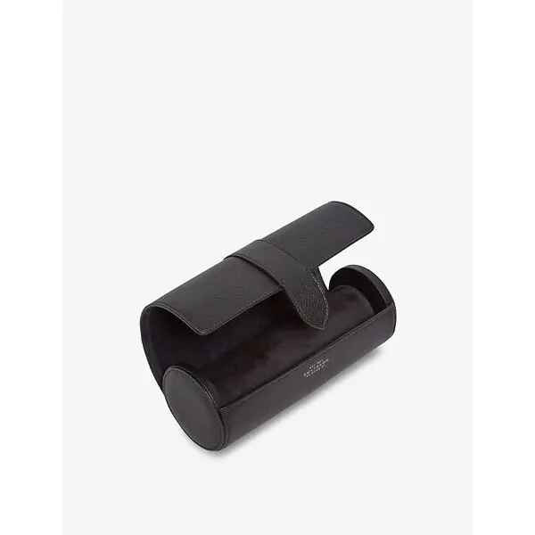 Smythson Panama Grained Leather Watch Roll