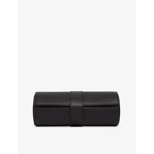 Smythson Panama Grained Leather Watch Roll