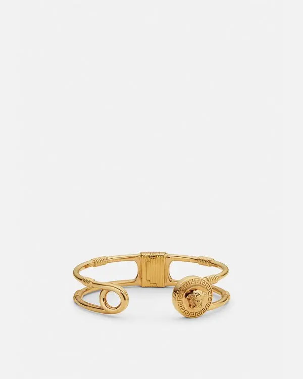 Versace Safety Pin Cuff Bracelet - Light Gold