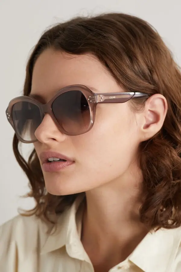 Celine Oversized Round-frame Sunglasses - Brown