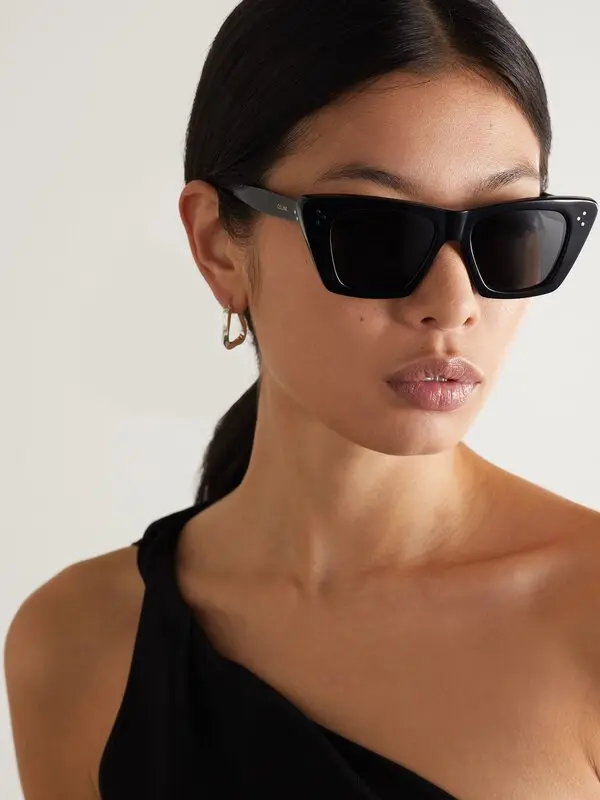 Celine Cat-eye Acetate Sunglasses - Black
