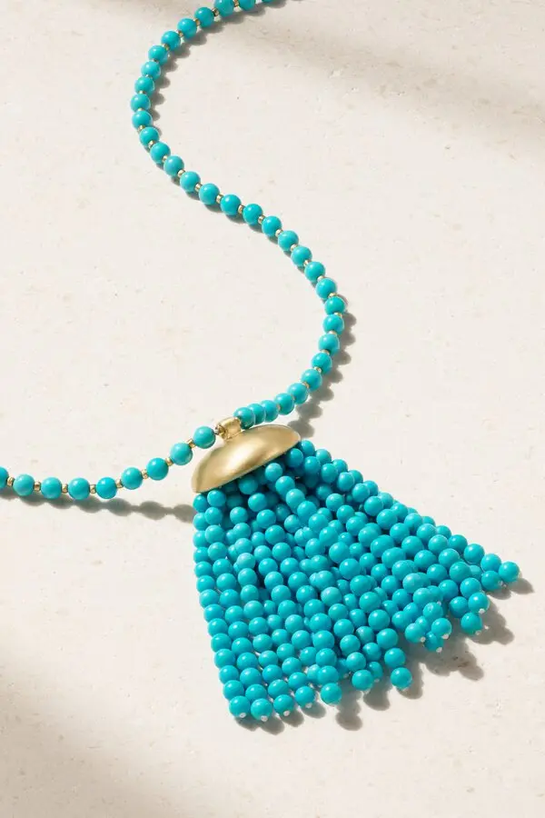 Irene Neuwirth 18-karat Turquoise Tasseled Necklace