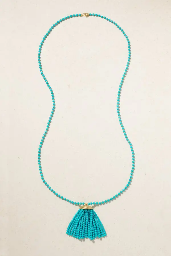 Irene Neuwirth 18-karat Turquoise Tasseled Necklace