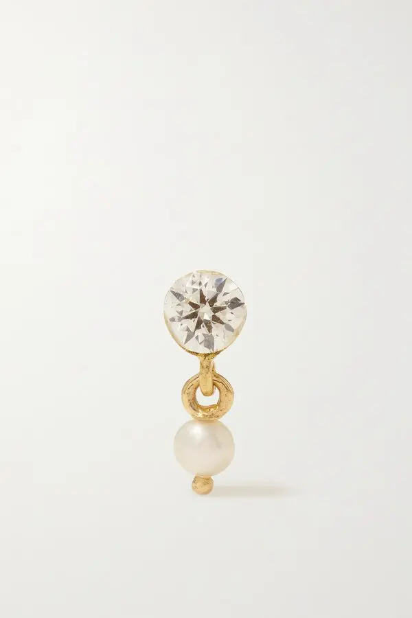 MARIA TASH 18-karat Diamond And Pearl Single Earring