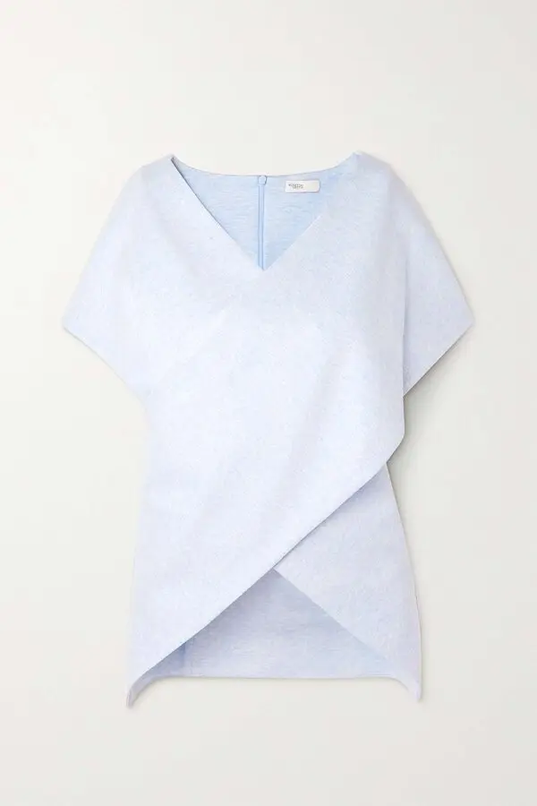 Rosetta Getty Crossover Mélange Jersey Top