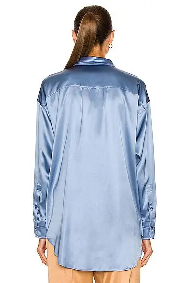 TOM FORD Silk Satin Relaxed Shirt - Light Avio