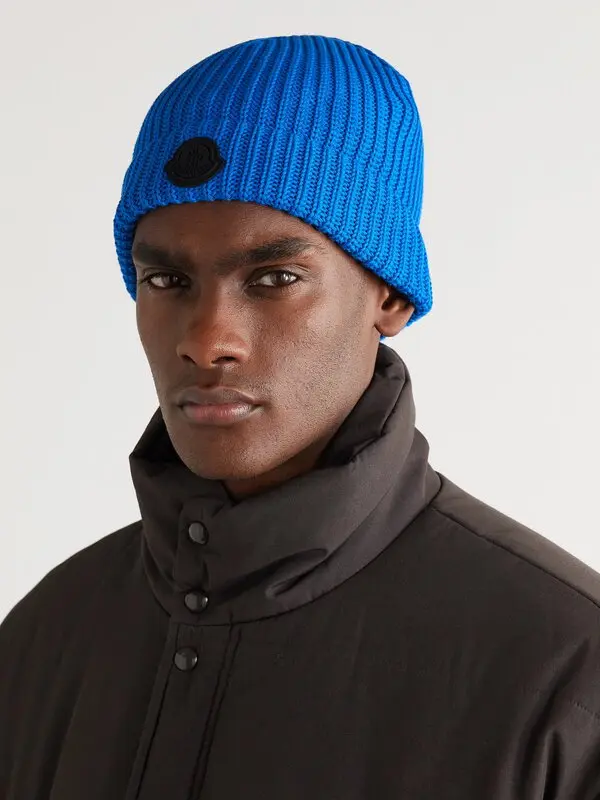 Moncler Logo-appliquéd Ribbed Cotton Beanie