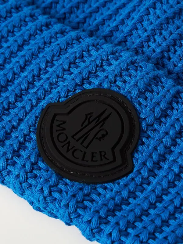 Moncler Logo-appliquéd Ribbed Cotton Beanie