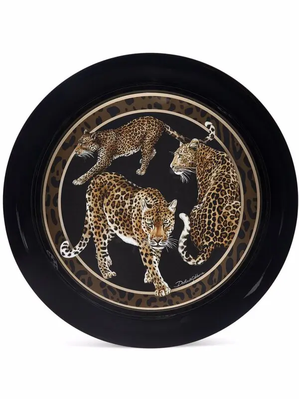 Dolce & Gabbana Leopard-print Tray - Black