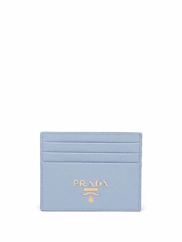 Prada Logo Lettering Cardholder - Blue