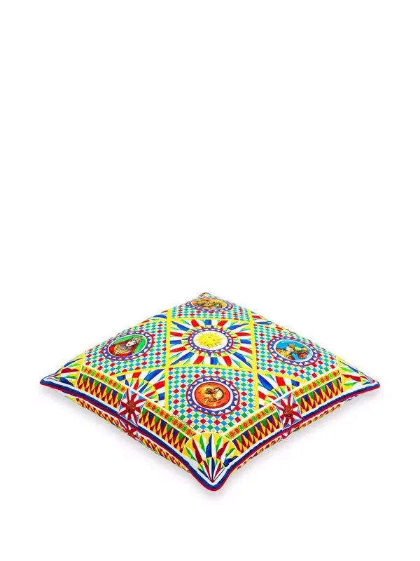 Dolce & Gabbana Large Carretto-print Velvet Cushion