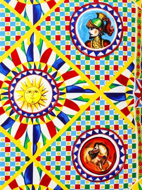 Dolce & Gabbana Large Carretto-print Velvet Cushion