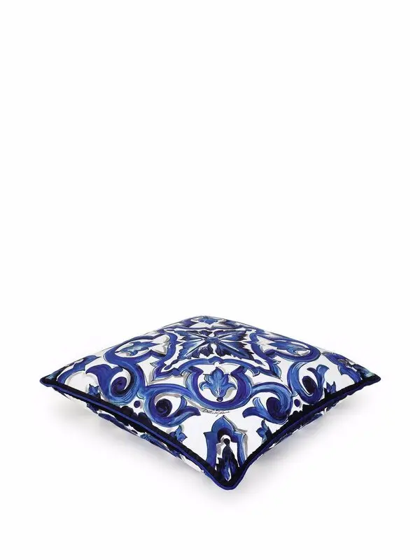 Dolce & Gabbana Large Mediterraneo Velvet-trim Cushion