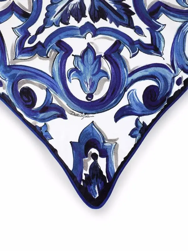 Dolce & Gabbana Large Mediterraneo Velvet-trim Cushion